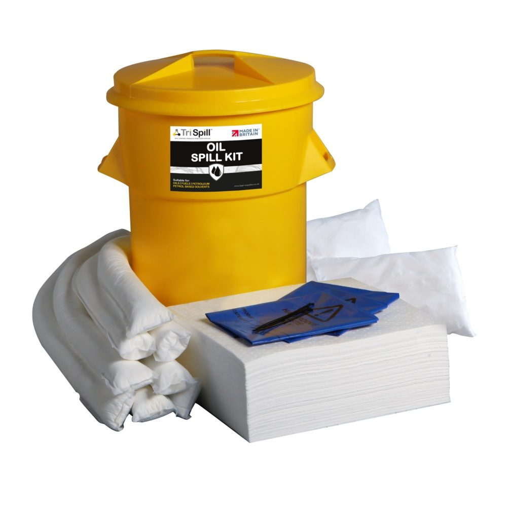 Oil Spill Safety Kit - 90 Litre Supplied in Bin – Upwood Cleaning & Hygiene